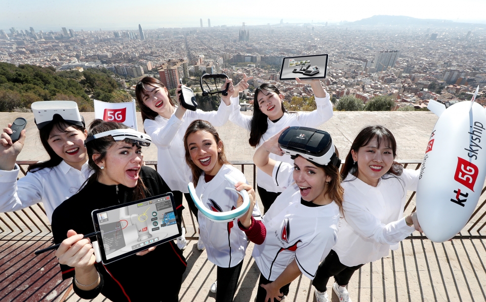 KT, MWC19서 '5G 스카이십' 한국에서 스페인까지 5G 네트워크로 실시간 연결 시연
